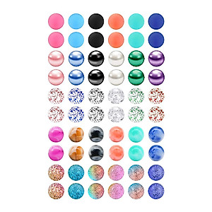 Mayhoop 14G 60Pcs Replacement Balls for Piercing Barbell Parts 5mm 8mm Stainless Steel & Clear Flexible Balls for Women Men