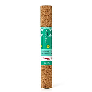 Con-Tact Brand Roll, Cork, 18" x 4' Self-Adhesive Shelf Liner, Brown