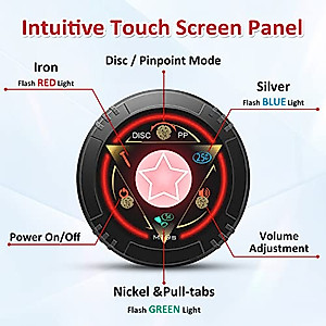 DR.ÖTEK Metal Detector for Kids, 8.3 Inch Waterproof Junior Metal Detector with Innovative Search Coil, Exclusive DIC/Pinpoint Mode, Touch Screen, Adjustable Stem, LED Display & Buzzer, Easy to Use