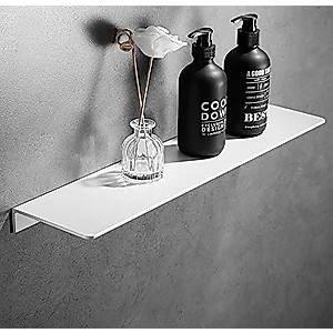 L-Shaped White Metal Floating Shelf Modern Heavy Duty Wall Mount Shelf 1 Pack (5"*12")