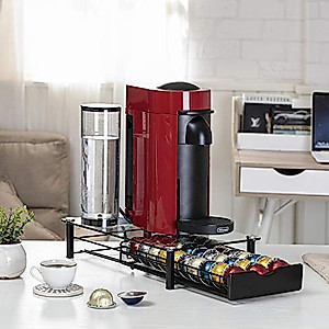 Rice rat Vertuo Capsule Holder Drawer for Nespresso With Glass For Cabinet Vertuoline Pod Storage Rack For Counter (Class-30 Pods)