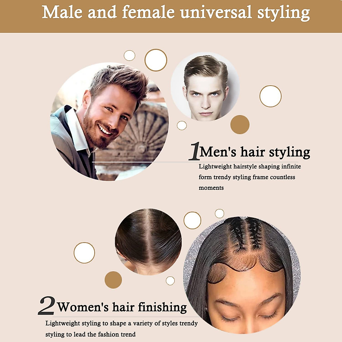 BestLand Hair Wax Stick Long-Lasting Hold and Natural Shine, with 2 Pcs Wig Melting Band for Front Lace Wig, Edge Control Hair Finishing Flyaways Slick Wax Stick for Women