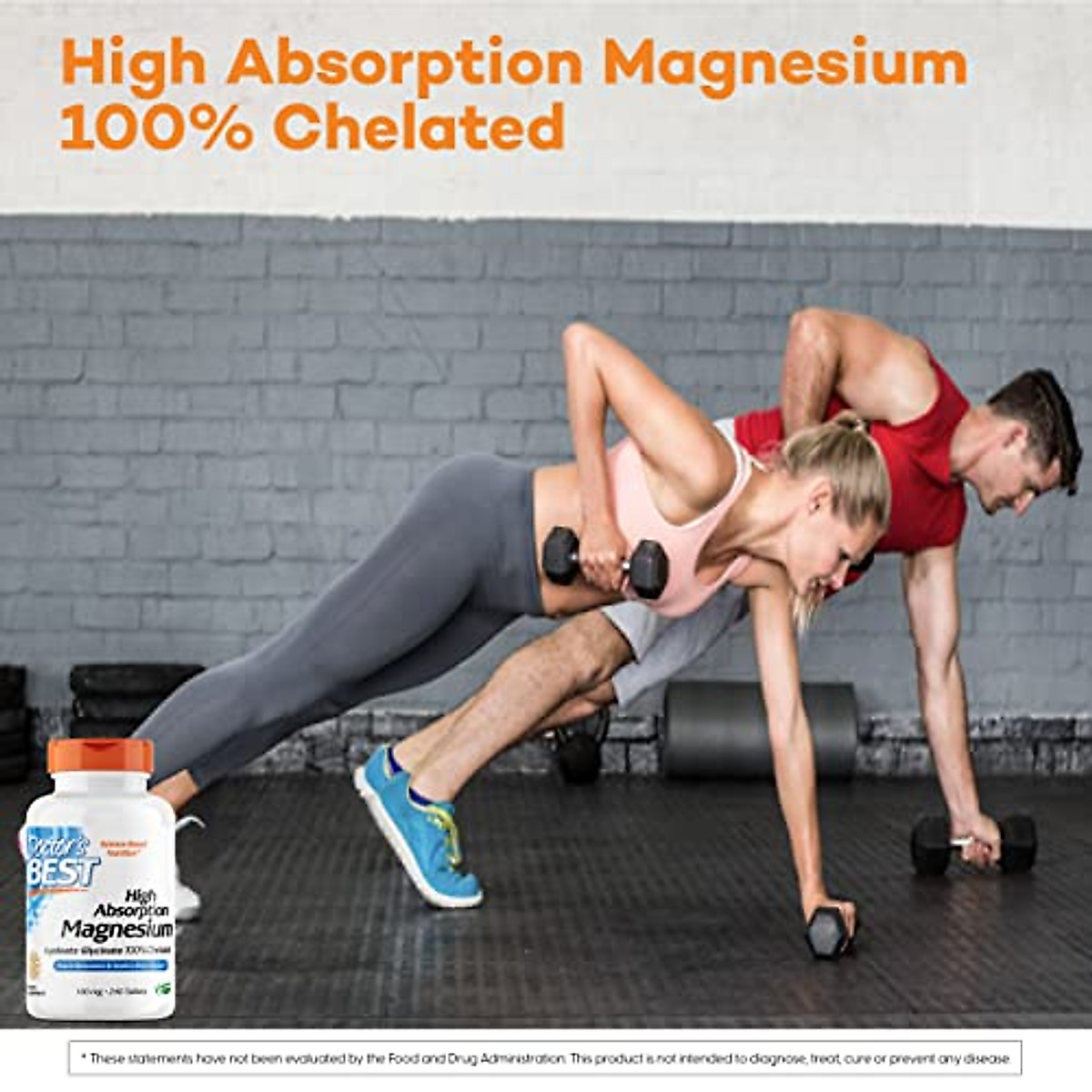 Doctor's Best High Absorption Magnesium Glycinate Lysinate, 100% Chelated, Non-GMO, Vegan, Gluten & Soy Free, 100 mg, 240 Count