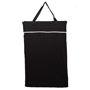 Sigzagor 2 Pack Large Hanging Wet Bags Laundry Pail Bags Cloth Diapers Reusable (Grey Chevron)