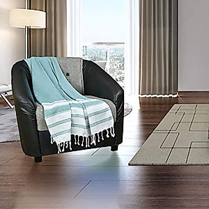 GLAMBURG Peshtemal Turkish Beach Towel 100% Cotton Oversized 36x71 Set of 6 for Adults, Soft Durable Absorbent Extra Large Hammam Bath Sheet - Teal