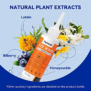 Pointail Eye Drops for Dogs & Cats, Gentle Formula Dog Eye Wash, Dog Eye Rinse to Remove Debris, Prevent Tear Stains, Relieves Eye Irritation, 4oz