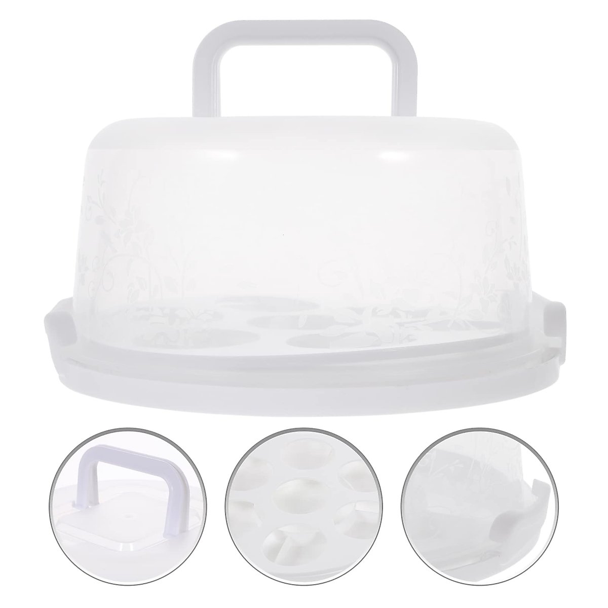 Alipis Cake Cupcake Carrier Portable Cake Holder with Lid and Handle, Cupcake Packaging Storage Display Boxes Round Cake Container