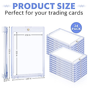 35pt Magnetic Card Holders for Trading Cards Protector, 60 Pack Baseball Card Protector, Acrylic Hard Cards Sleeves Case for Baseball Football Sports TCG CCG Game (Transparent Blue)