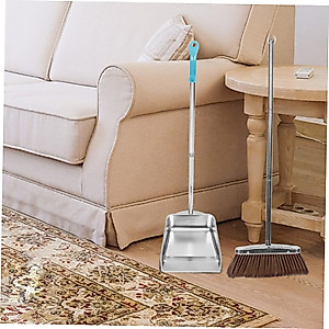 MERRYHAPY 1 Set Stainless Steel Trash Shovel Cleaning Dustpan Commercial Broom and Dustpan Broom Dustpan Hand Broom Garden Dustpan Wide Angle Broom Brooms Convenient Dustpan Kit Silver