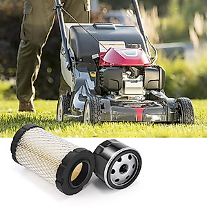 LERMITY 796031 Air Filter Tune Up Kit,Lawn Mower Oil Filter Replacement Compatible with Briggs and Stratton 591334 492932 696854; John Deere D100 D110 D125 D130; Husqvarna YTH22V46 YTH24V48 YTA22V46