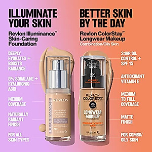 Revlon Illuminance Skin-Caring Liquid Foundation, Hyaluronic Acid, Hydrating and Nourishing Formula with Medium Coverage, 405 Hazel (Pack of 1)