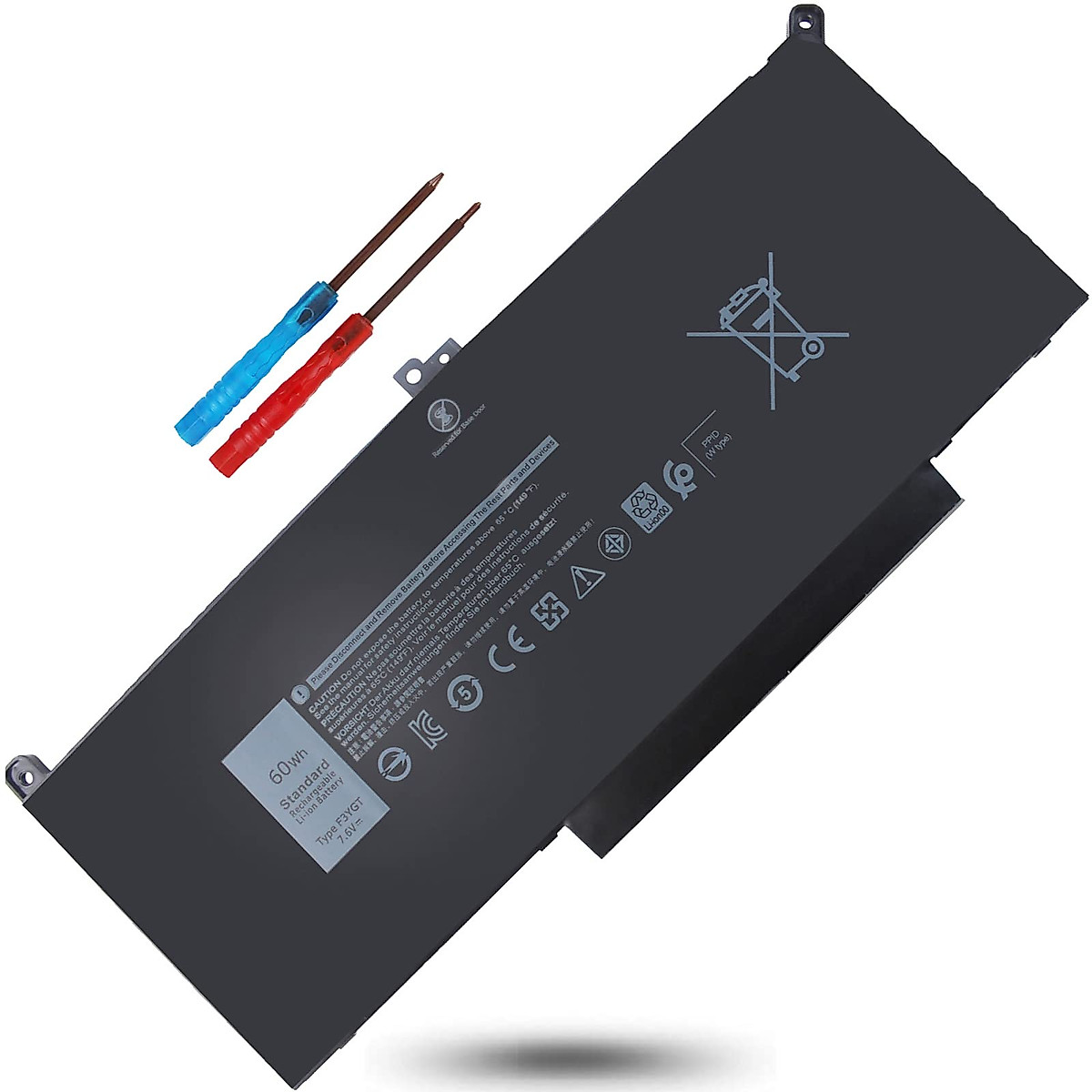 60Wh F3YGT Laptop Battery for Dell Latitude 12 7000 7280 7290, 13 7000 7380 7390 P29S002,14 7000 7480 7490 P73G002 Series,DM3WC 2X39G KG7VF 451-BBYE 453-BBCF DM6WC E7480 E7280 E7490 E7390 E7290 E7380