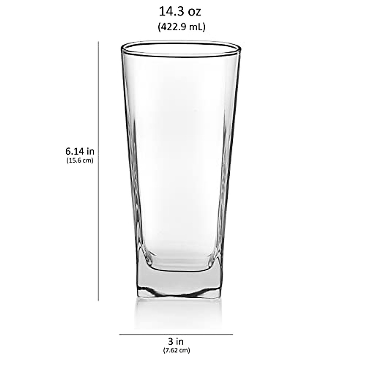 Libbey City Tumbler Glasses, 14.3-ounce, Set of 8