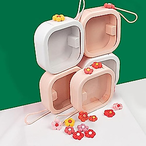 Hair Tie Organizer Travel Small Box, 5pcs Bow Holder for Girls Hair Bows,Travel Qtip Holder, Clip Organizer, Small Jewelry Box,Small Pill Case