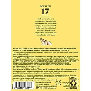 Caldrea Liquid Fabric Softener, Plant Derived, Helps remove static and wrinkles, Sea Salt Neroli Scent, 32 oz