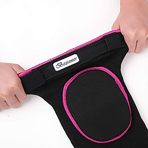 Bezioner Knee Pads Volleyball,Thick Sponge Anti-Slip,Dance Knee Pads for Women Yoga Basketball Football Youth Girls Black and Pink S