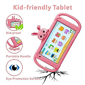 Tablet for Kids 7 inch Kids Tablet 32GB Toddler Tablet with Case WiFi Camera, Kids Learning Tablet for Toddlers Pre-Installed Educational Gontents Parental Control YouTube Netflix