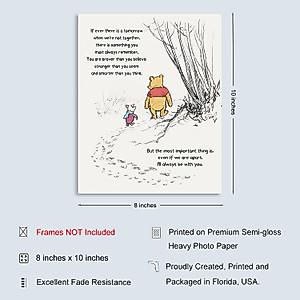 If Ever There Is A Tomorrow, Winnie Wall Art, A. A. Milne the Pooh Quote Classic Poster, Nursery Wall Decor, Encouragement Gift for Kids, Unframed Print (8"x10")
