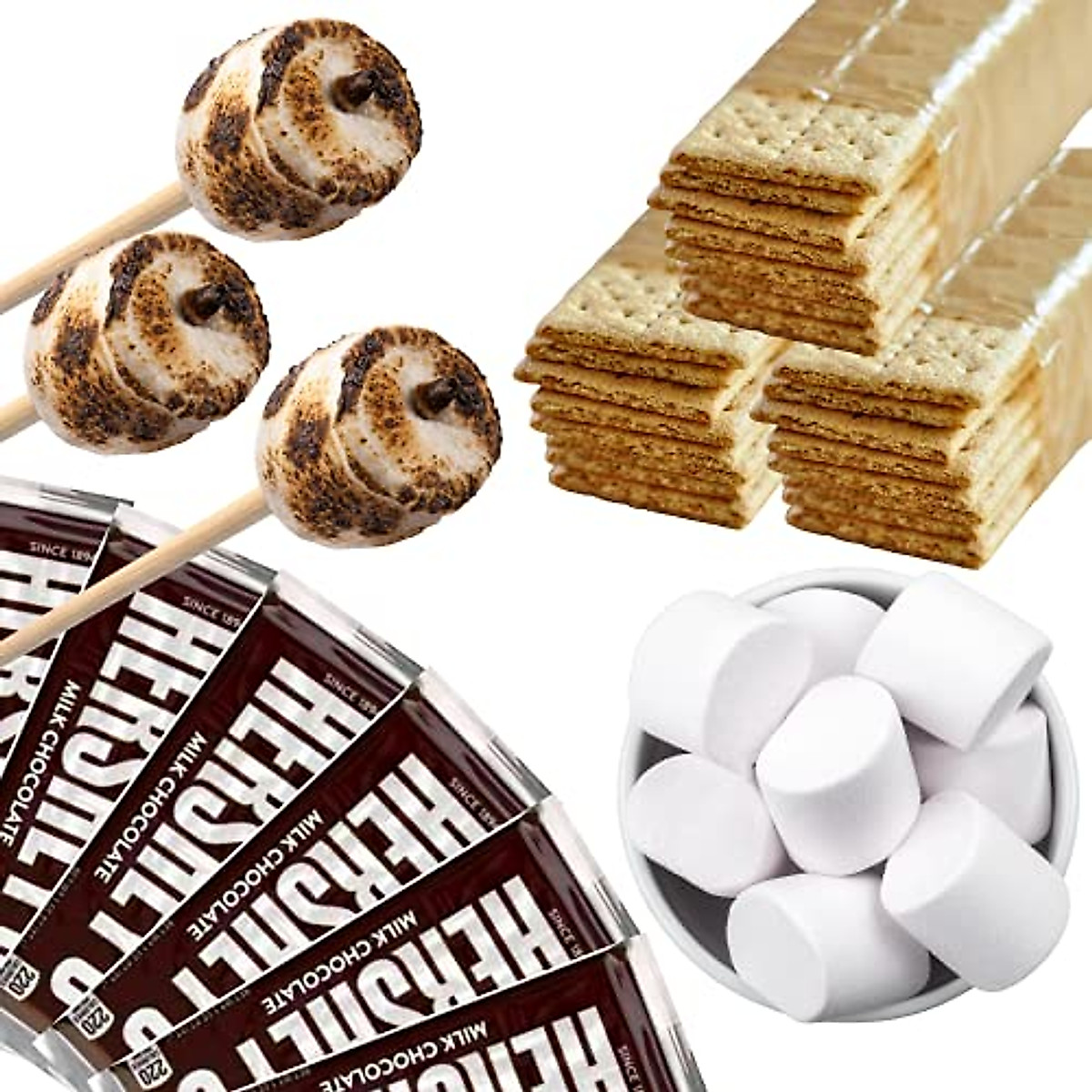 Portable Bonfire with 112 Piece S'Mores Kit - No Fire Pit Needed - Make Up to 24 S'Mores - Includes Table Top Mini Bonfire, Roasting Sticks, Chocolate, Graham Crackers, and Marshmallows