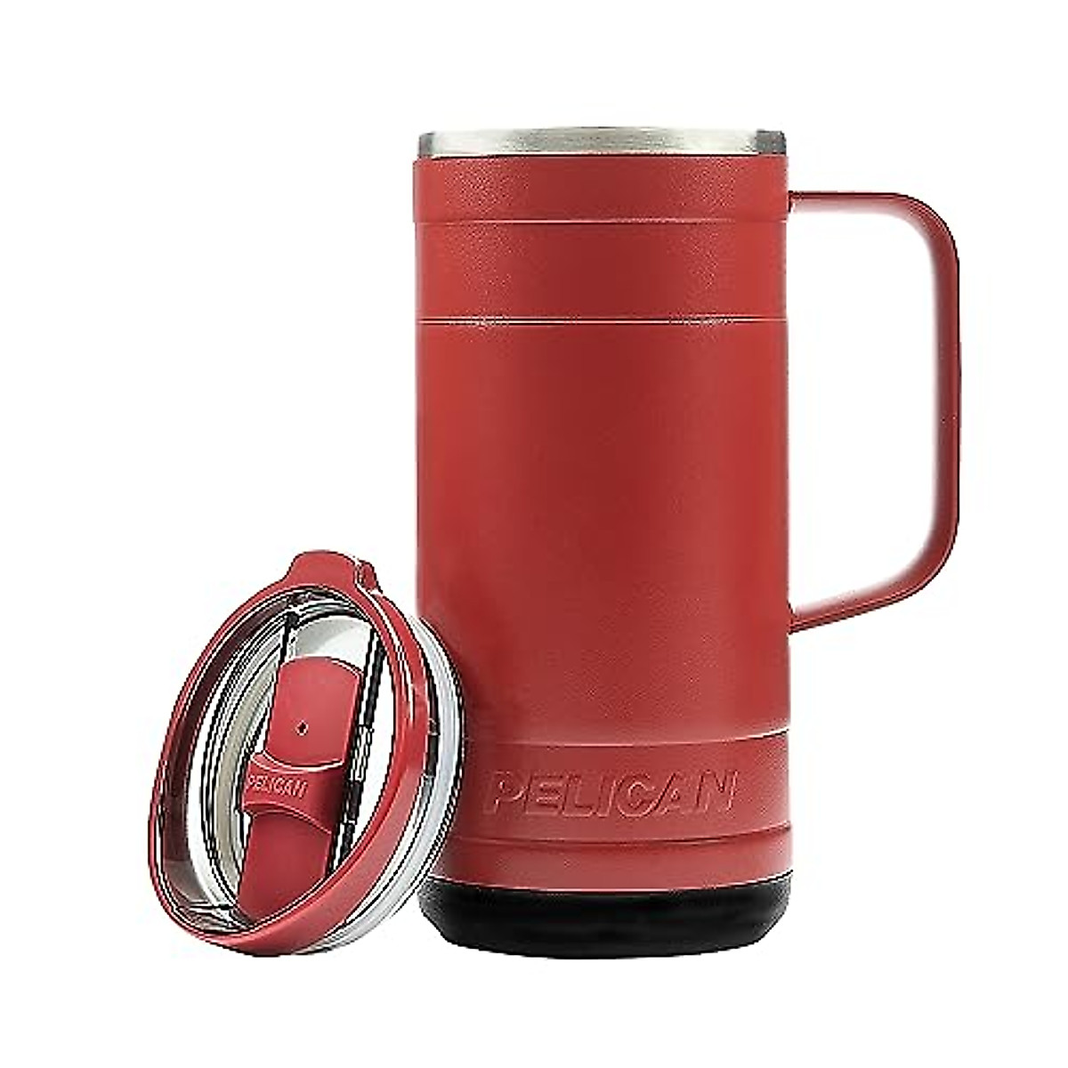 Pelican Hydration Pelican Ridge™ 18 oz Vacuum Insulated Tumbler - Recycled Stainless Steel Double Wall Travel with Dual Lid, Powder Coated Insulated Coffee Mug For Hot Cold Drinks, Brick