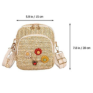 TENDYCOCO Crossbody Bag Straw Woven Purses and Handbags Convertible Shoulder Bag for Women Bucket Bag