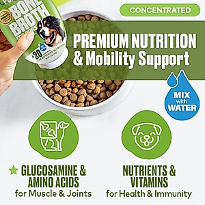 Furvor Mobility Support Beef Bone Broth for Dogs | Hip & Joint Support for Dogs | Glucosamine & Amino Acid Boosted | Human Grade Ingredients | Just add Water | Made in USA, 12 oz
