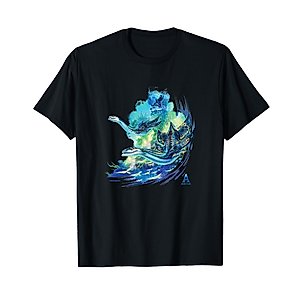 Avatar Underwater Ilu Trio V-Neck T-Shirt - Classic Fit, Short Sleeve, Adult, Black