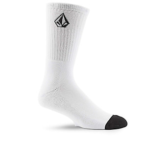 Volcom Men's Full Stone Sock 3-Pack, WHITE, 3 PACK
