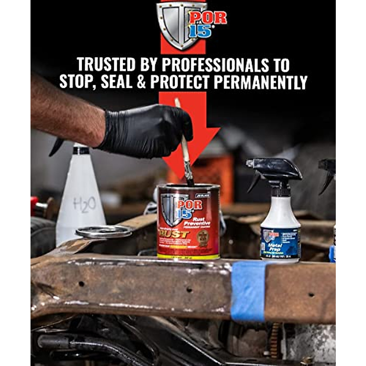 POR-15 Six Pack Rust Preventive Coating, Stop Rust and Corrosion Permanently, Anti-rust Protective Barrier, 4 Fluid Ounces, Gloss Black, Pack of 6