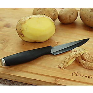 Advanced Ceramic Paring Knife - 4 Inch Blade Never Needs Sharpening - Premium Kitchen Knife with Sheath and Magnetic Gift Box - Black Mirror Finish