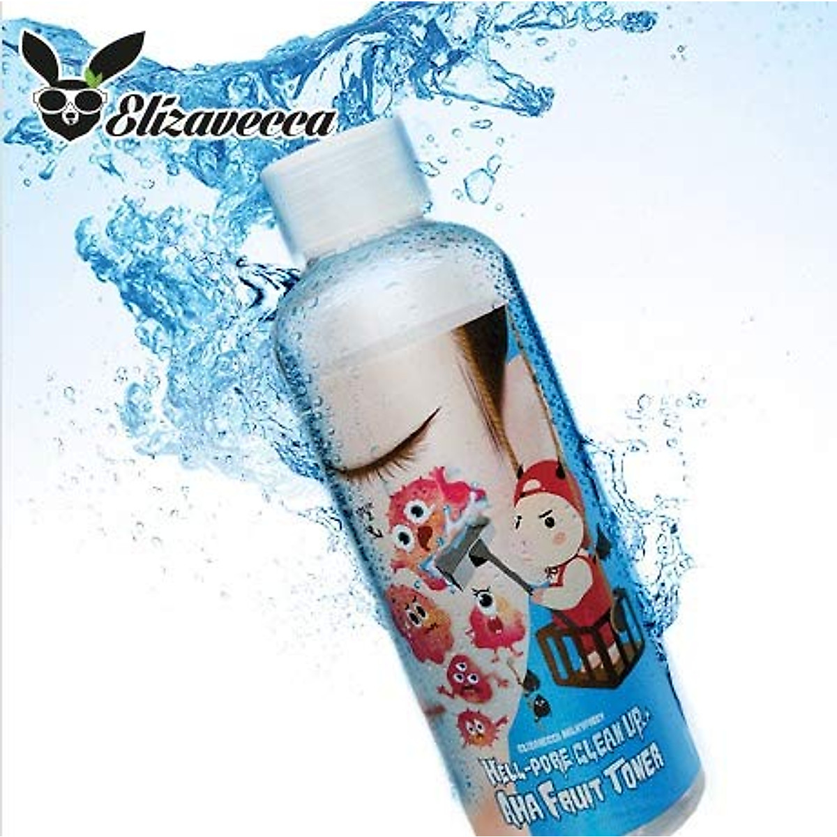 Elizavecca Hell Pore Clean Up Aha Fruit Toner 6.76 Ounces - Exfoliating Toner / Whiteheads, Pores and Uneven Skin / Water based Face Toner / Pore Cleaning / Exfoliating Face / Not Tested on Animals