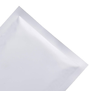 QQ Studio 100pcs Double-Sided Matte Foil Flat Packaging Zipper Seal Bags (4" x 6", Matte White)