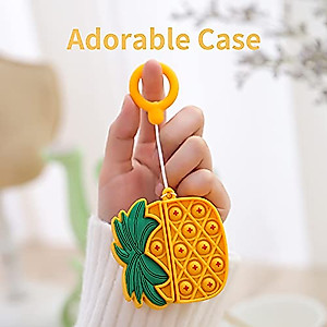 La Case, Cute Pineapple Fidget Pop Airpods Pro Case 3D Funny Cover for Women Girls or Boys (Orange)