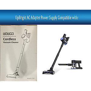 UpBright 27V AC/DC Adapter Compatible with Wowgo S108 22.2V 2600mAh 22.2VDC Lithium-ion Battery 160W Cordless Stick Vac Vacuum Cleaner 3YE GQ18-270050-AU GQ18-270050AU 500mA Power Supply Cord Charger