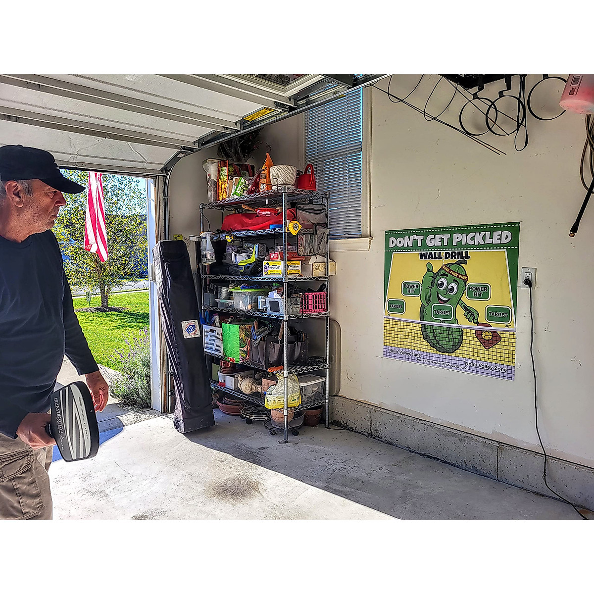 Pickleball Racquet Sport Wall Drill Target Decal - Peel and Stick Poster - A Dink Pad for Pickleball Training - Perfect Aids and Equipment - Be A Slam Master Today