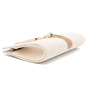 MXIAOXIA Tassel Golden Evening Bags Knitted Flap Clutch Shoulder Party Bridal Dinner Day Clutch Purse (Color : E, Size