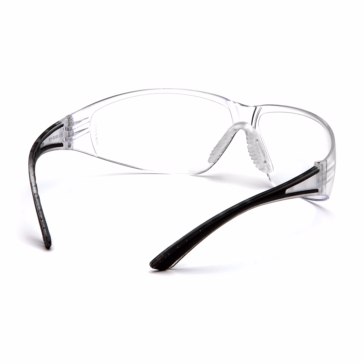 Pyramex Cortez Safety Eyewear, Clear Lens With Black Temples
