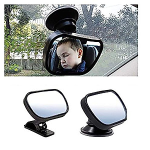ZogeeZ Baby Rear View Car Mirror - Wide View for Better Viability - Shatter-Resistant Seat Safety for Infants, Children, or Toddlers - Suction or Clip-On Mounted Visor - 3"x2" size