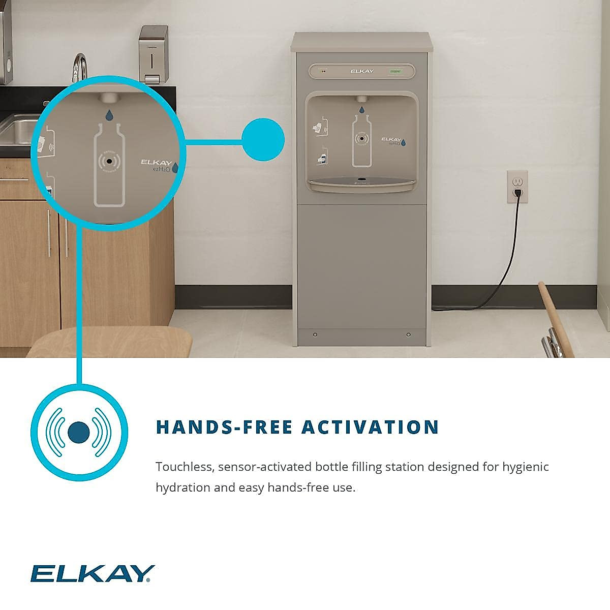Elkay DSSBF8S ezH2O Floor Standing Bottle Filling Station, Stainless Steel