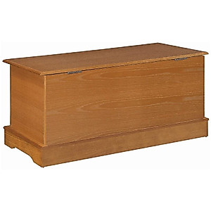 Bowery Hill Cedar Wood Storage Blanket Chest Bench in Honey Brown