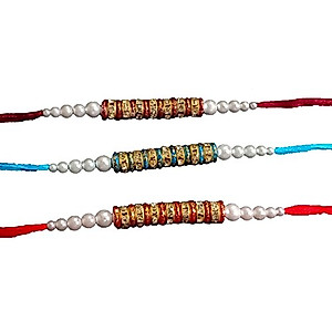 Set of Three Rakhi Thread,Designer Rakhi, Raksha bandhan Gift for Your Brother,Rakhi for Brother,Rakhi Bracelet,Rakhabandhan Rakhi,Rakshabandhan Festival(Multi Color Thread)