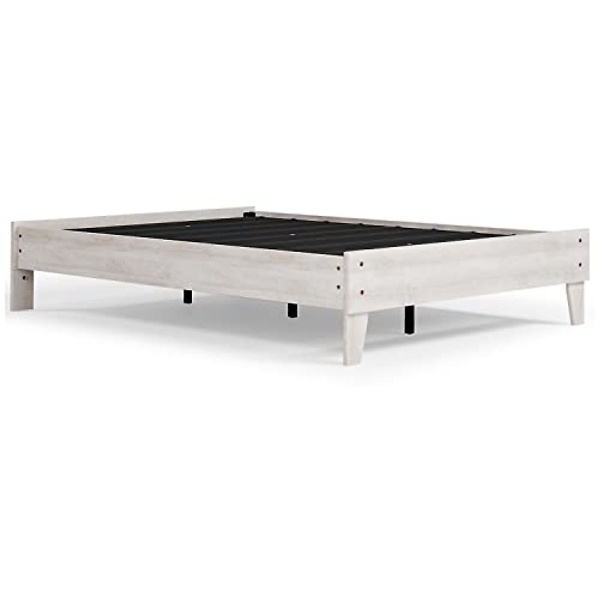 Signature Design by Ashley Shawburn Modern Farmhouse Platform Bed, Queen, Whitewash