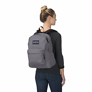 JanSport SuperBreak One Backpacks - Durable, Lightweight Bookbag with 1 Main Compartment, Front Utility Pocket with Built-in Organizer - Premium Backpack, Graphite Grey