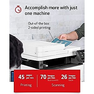 Canon imageCLASS D1620 All-in-One Wireless Monochrome Laser Printer, White - Print Scan Copy - 5" Touch Panel, 45 ppm, 600 x600 dpi, 8.5" x 14", Auto 2-Sided Printing, 50-Sheet ADF, Ethernet