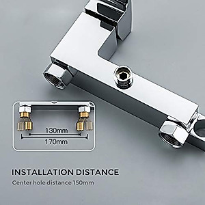 MINJING Chrome Bidet Faucet for Toilet, Solid Brass Handheld Bidet Toilet Sprayer, Hot Cold Water Mixer Tap, Toilet Faucet for Cloth Diaper, Pet Wash, Personal Hygiene