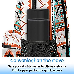 TropicalLife Backpack for School, Tribal Aztec Backpacks with Laptop Compartment for Boys Girls Adults Teens, Lightweight Travel Bookbag for Middle School College High School Students