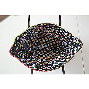 H.S.G.K Large Straw Bag Rainbow Multicolor Shoulder Bags Women's Stripe Handbags Totes Big, Multicolor Multicolor rainbow