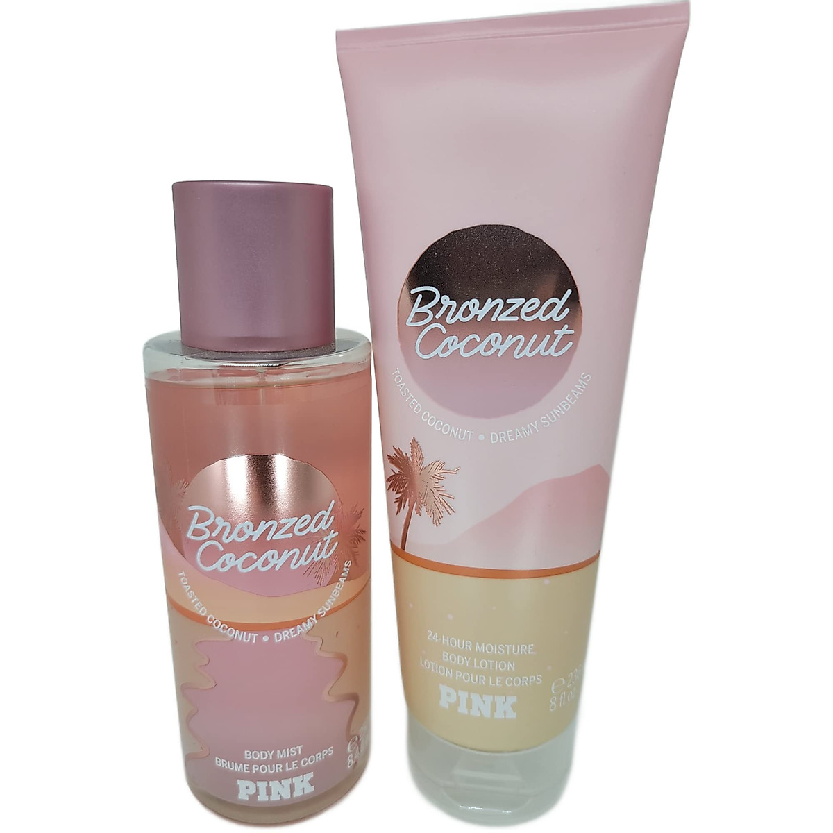 Limited Brands Pink Bronzed Coconut Scented Mist (8.4 fl oz) & Fragrant Body Lotion (8 fl oz) Set