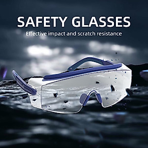 Optical Care Safety Glasses Anti Fog Safety Goggles Over Glasses Protective Eyewear with Clear Wrap-around Lens, Adjustable, Impact Resistance and Anti-dust