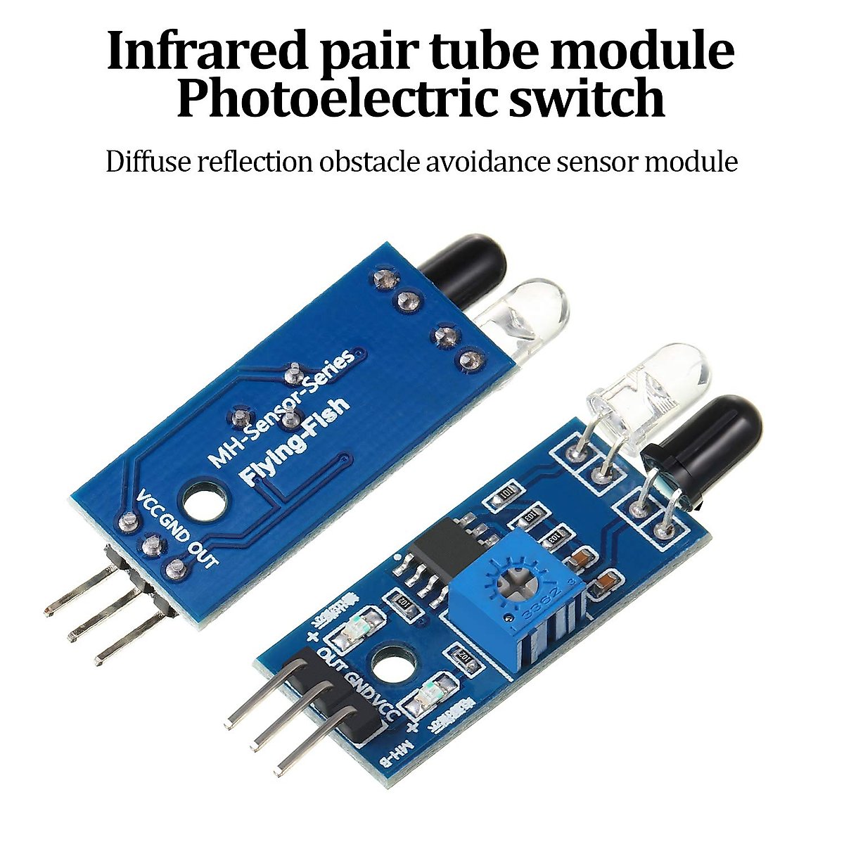 Frienda 20 Pieces IR Infrared Obstacle Avoidance Sensor Module 3-Wire Reflective Photoelectric Sensor Module Compatible with Arduino/Raspberry Pi 3/Smart Car Robot